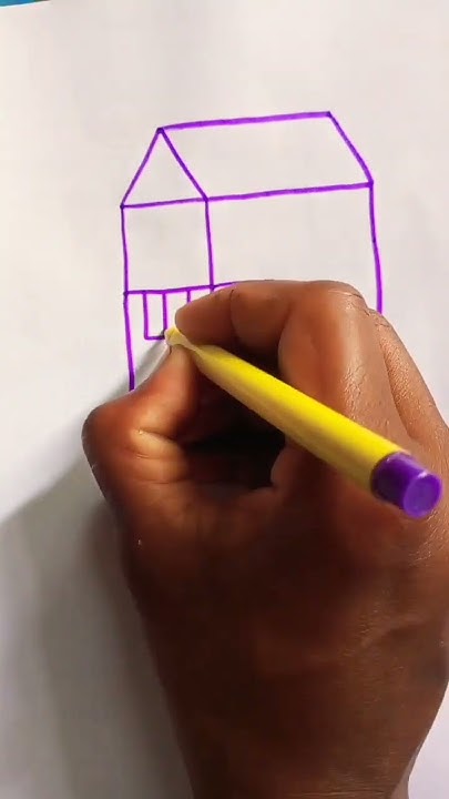 Draw beautiful house by फ फल #shorts - YouTube