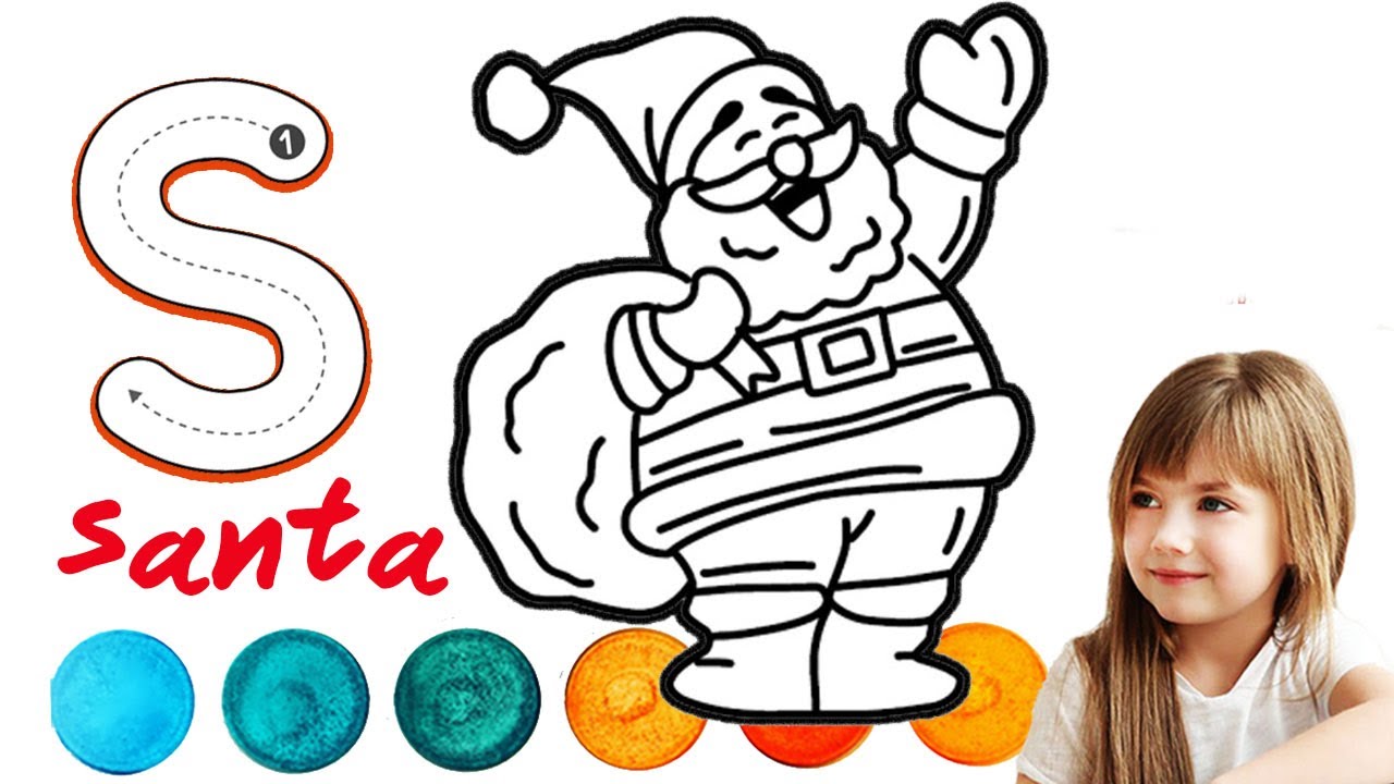 COLORING ALPHABET S FOR SANTA - STEP BY STEP - YouTube