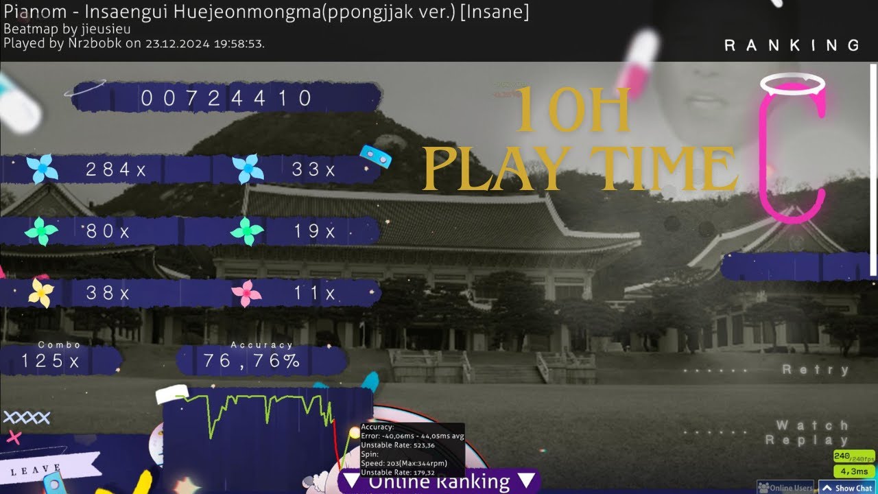 OSU! My first hard level 10h play time - YouTube
