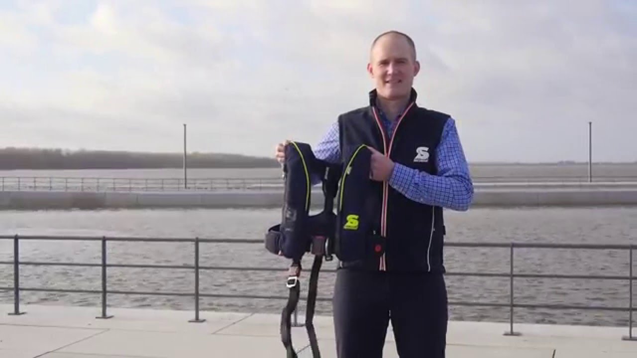 Components of an inflatable SECUMAR lifejacket. - YouTube