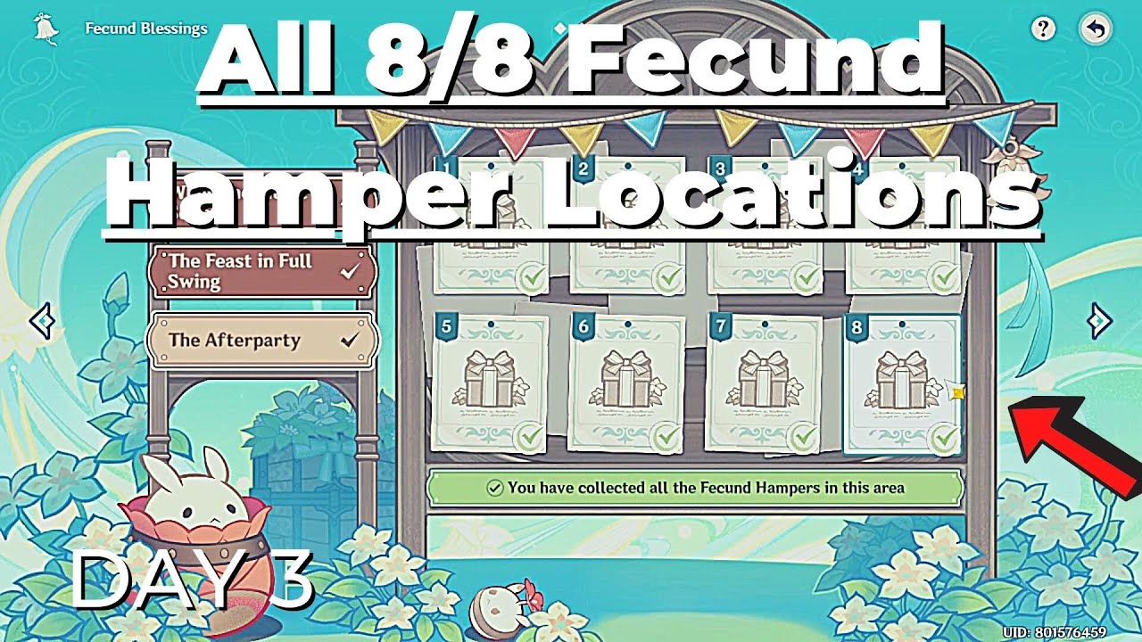 All 8/8 Fecund Hamper Locations Day 3 | Fecund Blessings Event Guide - Genshin Impact - YouTube