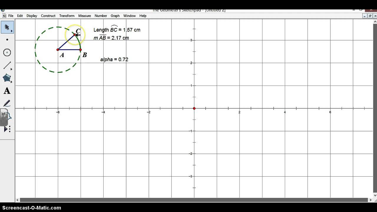 How to build a trig function in GSP- cosine(co-chord) - YouTube