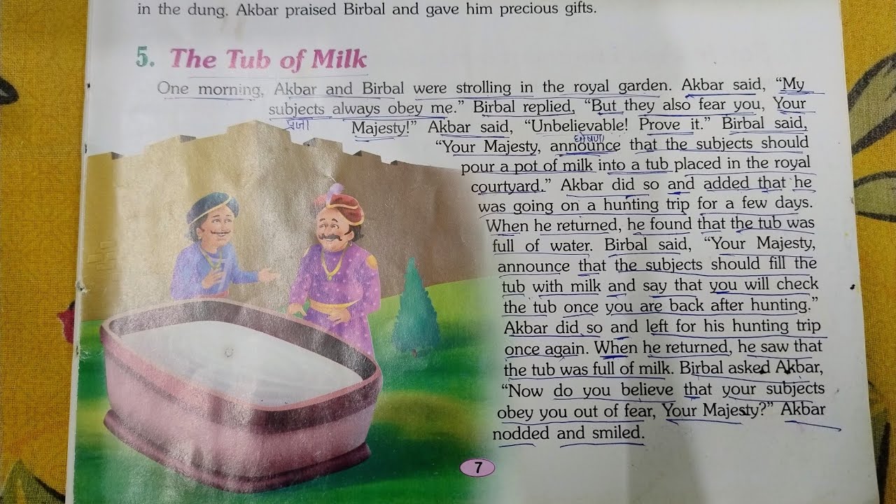The Tub of milk || दूध का टब | English Reading story|English to Hindi ...
