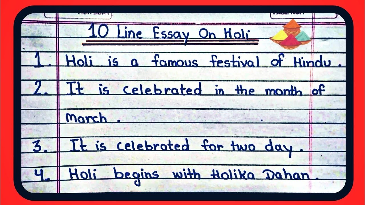 10 lines essay on holi in english || Essay on holi festival || Colour ...