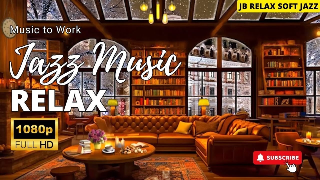 Cozy Jazz Music & Bookstore Cafe Ambience with Relaxing Smooth Piano ...