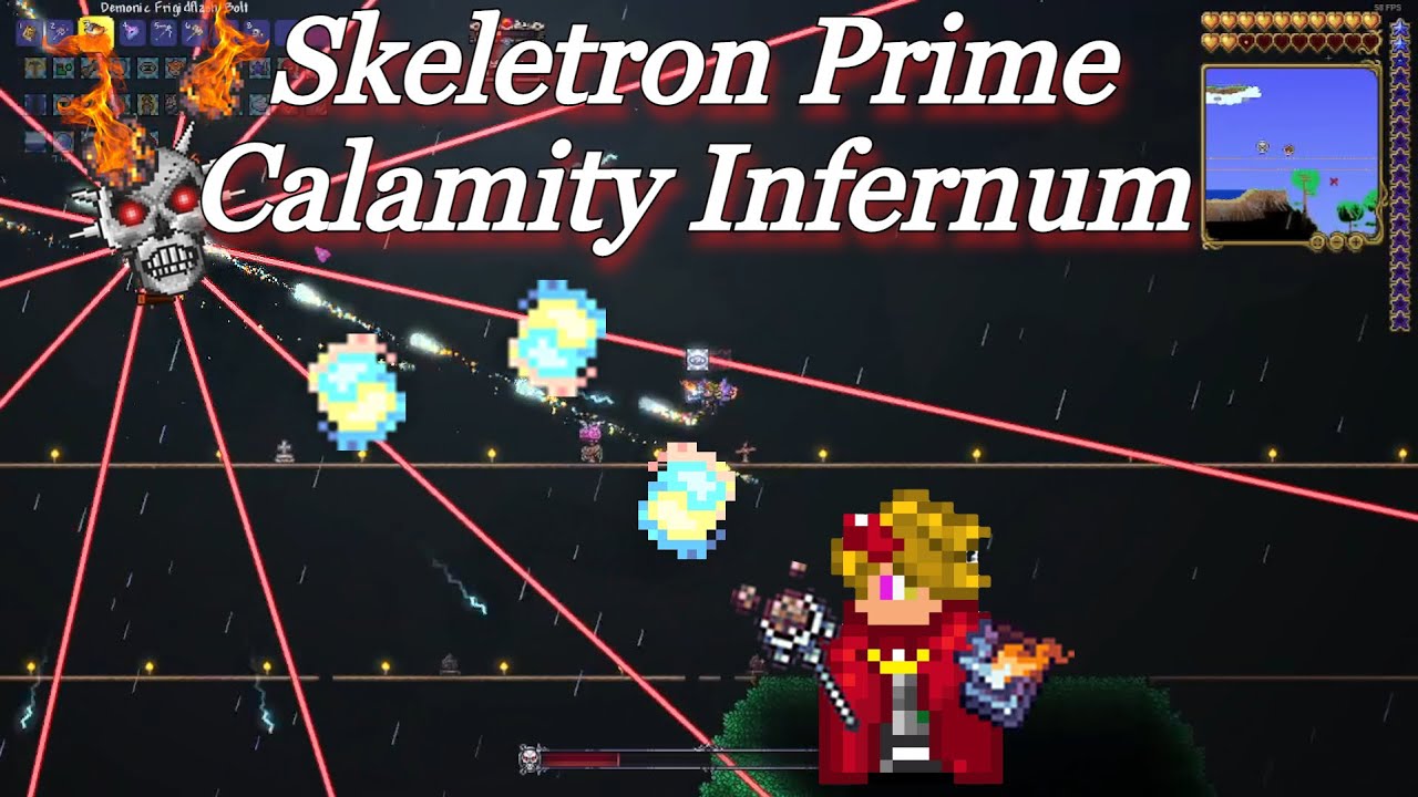 Terraria Calamity Infernum Skeletron Prime Fight - YouTube