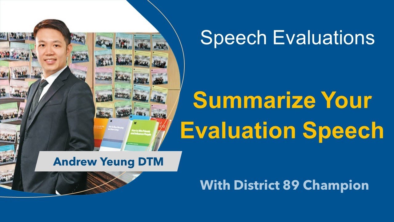 Summarize Your Evaluation Speech | Toastmasters Evaluation - YouTube