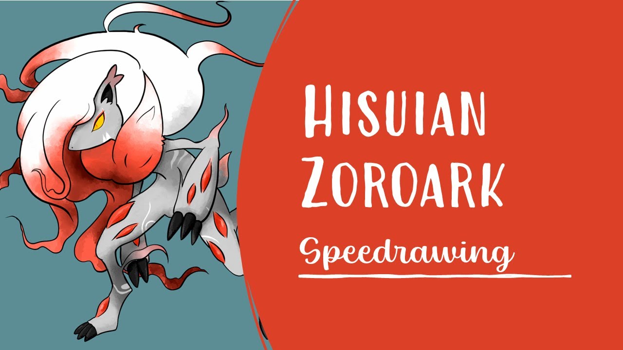 Drawing a pokemon fanart - Hisuian Zoroark - YouTube