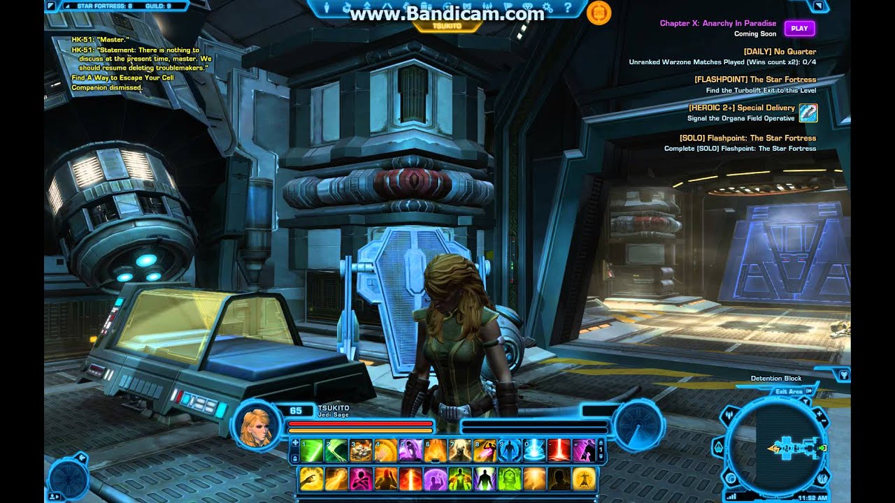 Swtor - Jedi Consular - Find A Way to Escape Cell - Star Fortress - YouTube