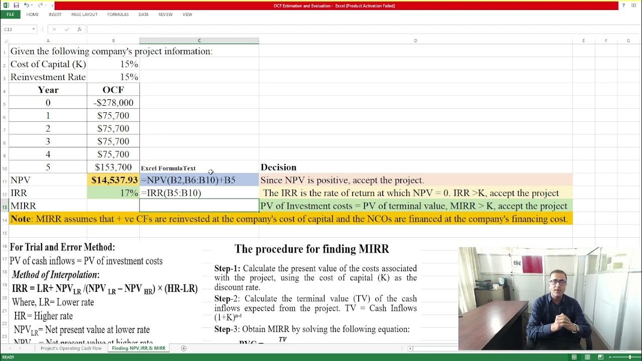 15.Discounted Techniques like NPV, IRR, and Modified IRR|| Calculations ...