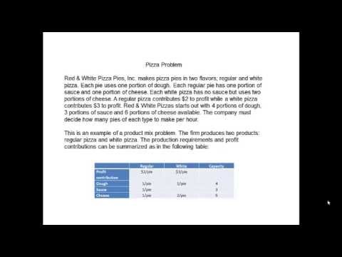 Linear Programming Formulation - YouTube