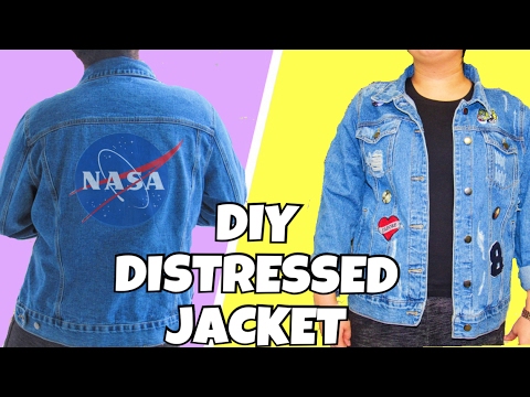 DIY DISTRESS DENIM JACKET ! EASY & TUMBLR JEAN JACKET | Itsjustlilly ...