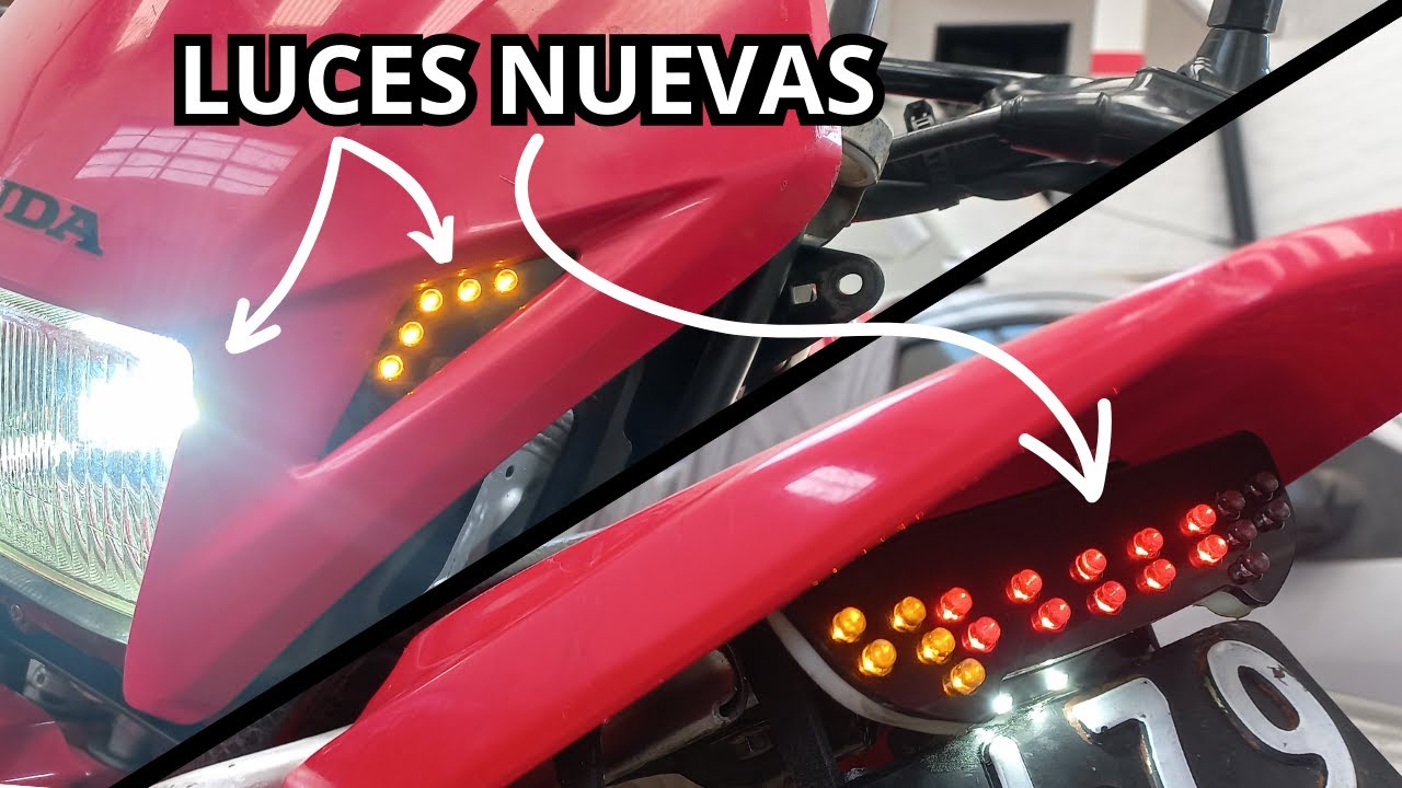 Instalando LUCES nuevas LEDs, PORTAPATENTE rebatible Y GIROS en mascara ...