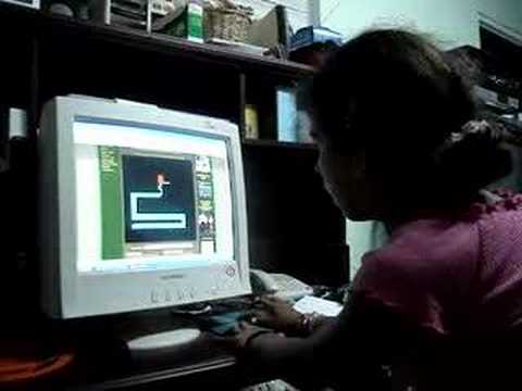 little girl scared by scary maze game