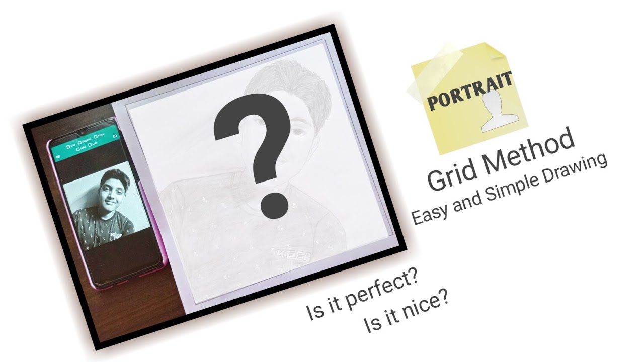 How to draw a Portrait in Grid Method / Easy and Simple Drawing ...