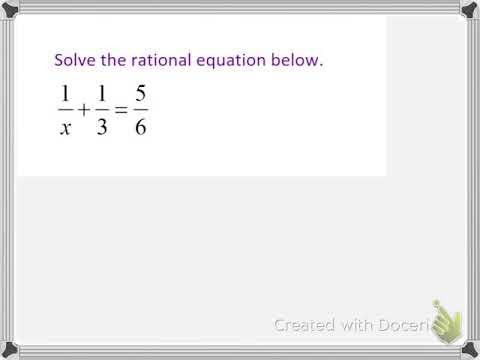 Solve a basic rational equation (no extraneous solutions) - YouTube