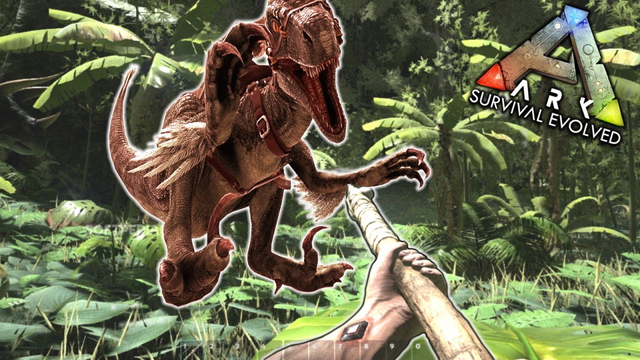 Taming A THERI and Hunting RAPTORS! | Ark: Survival Evolved #2 - YouTube