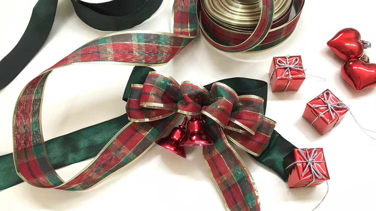 DIY Ribbon Bow - How to Make a Bow - Easy Christmas Bow Making - YouTube