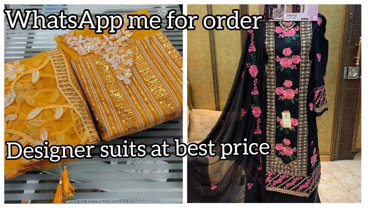 Embroidery patchwork designer suits online buying - YouTube