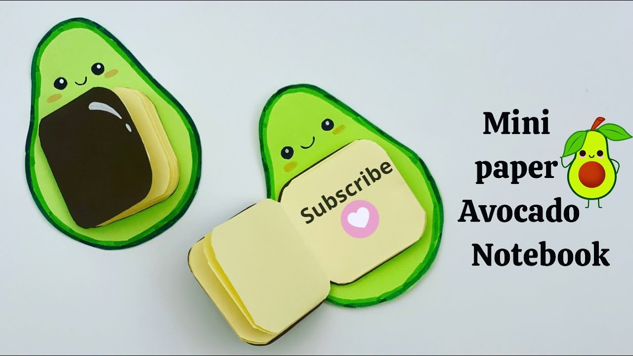 DIY MINI PAPER AVOCADO NOTEBOOKS ONE SHEET OF PAPER / DIY BACK TO ...