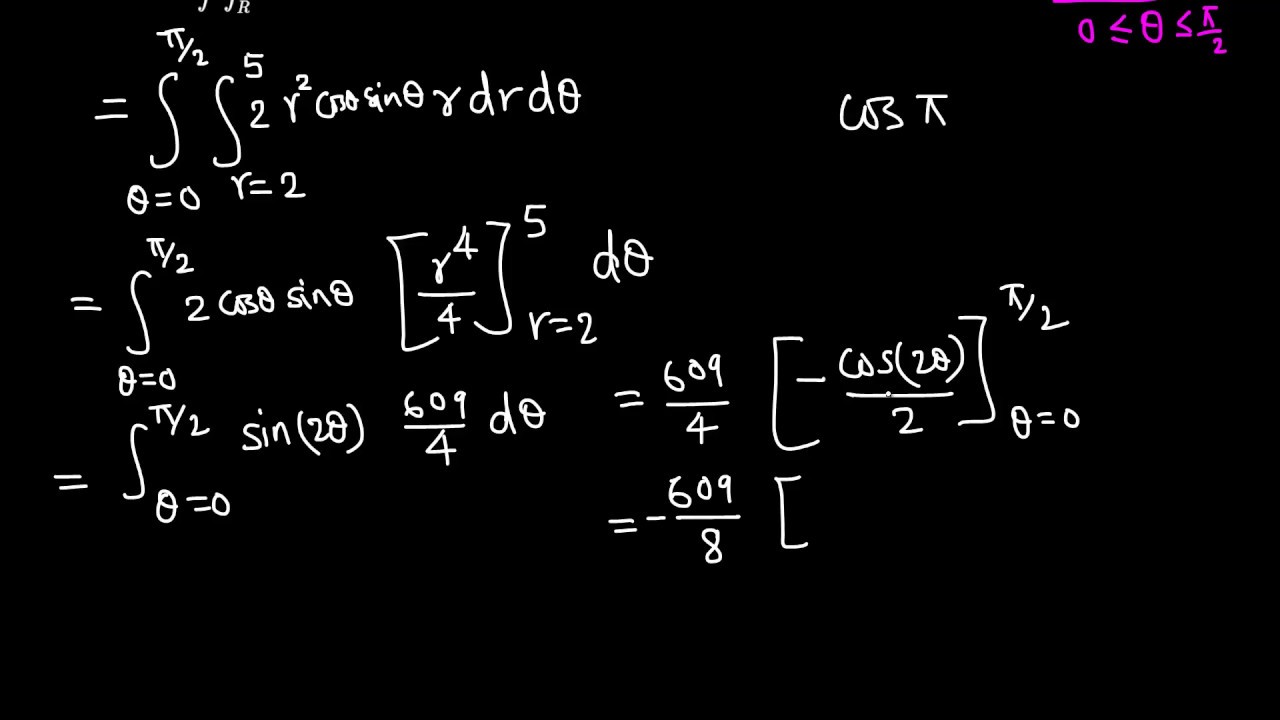 Calc III: Double Integration in polar coordinates example 2/6 - YouTube
