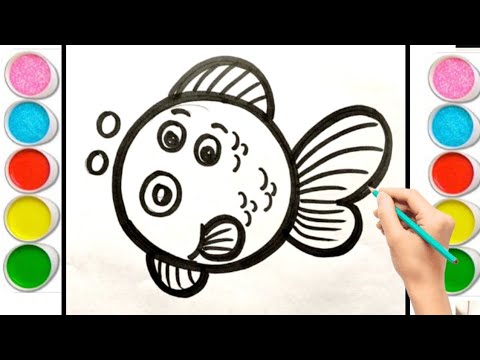 Fish Drawing easy and simple step by step | Fish drawing | Kidd drawing ...