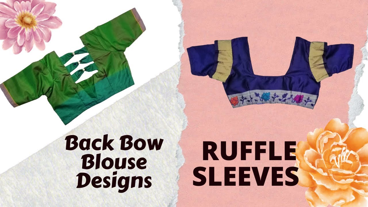 Back Bow Blouse Design/Ruffle Sleeves Design/Blouse Design/Bow Design ...