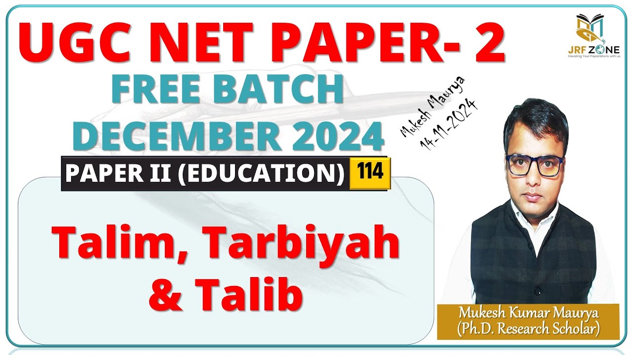 Talim, Tarbiyah & Talib | (114) | 18 June 2024 Education Paper | JRF ...