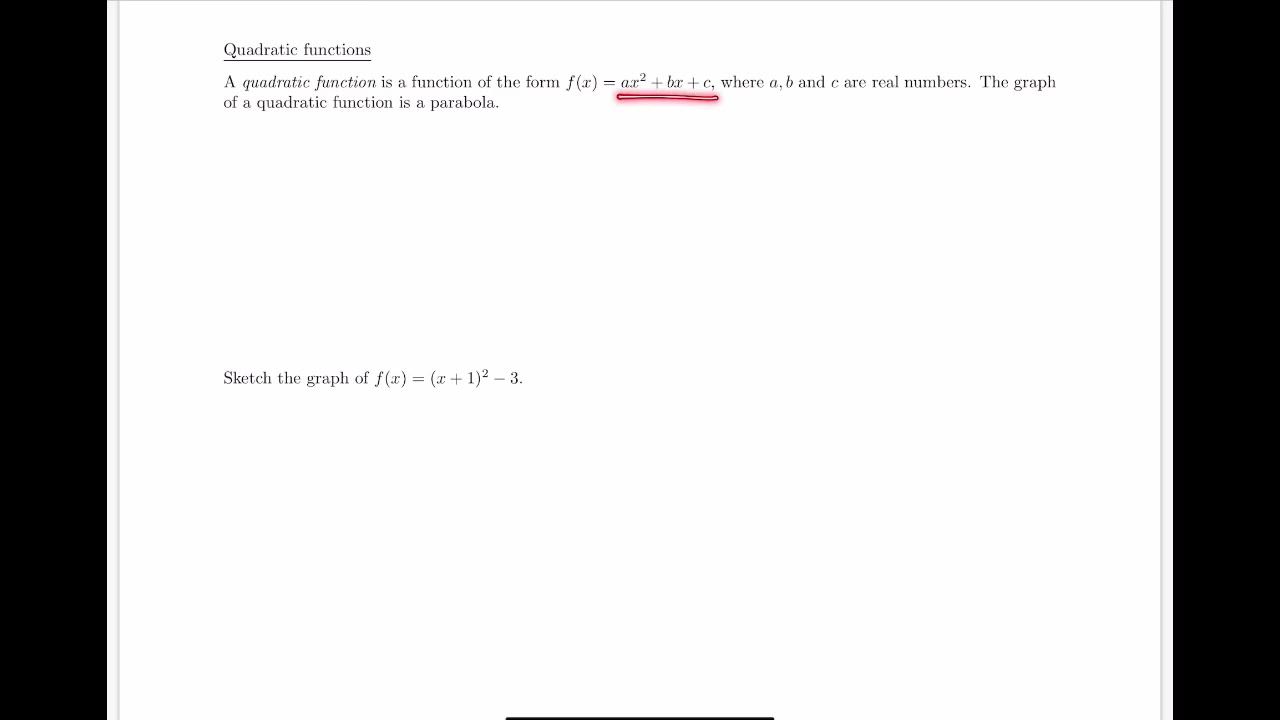 Precalculus Refresher, module 4, part b: quadratic, power and polynomial functions - YouTube