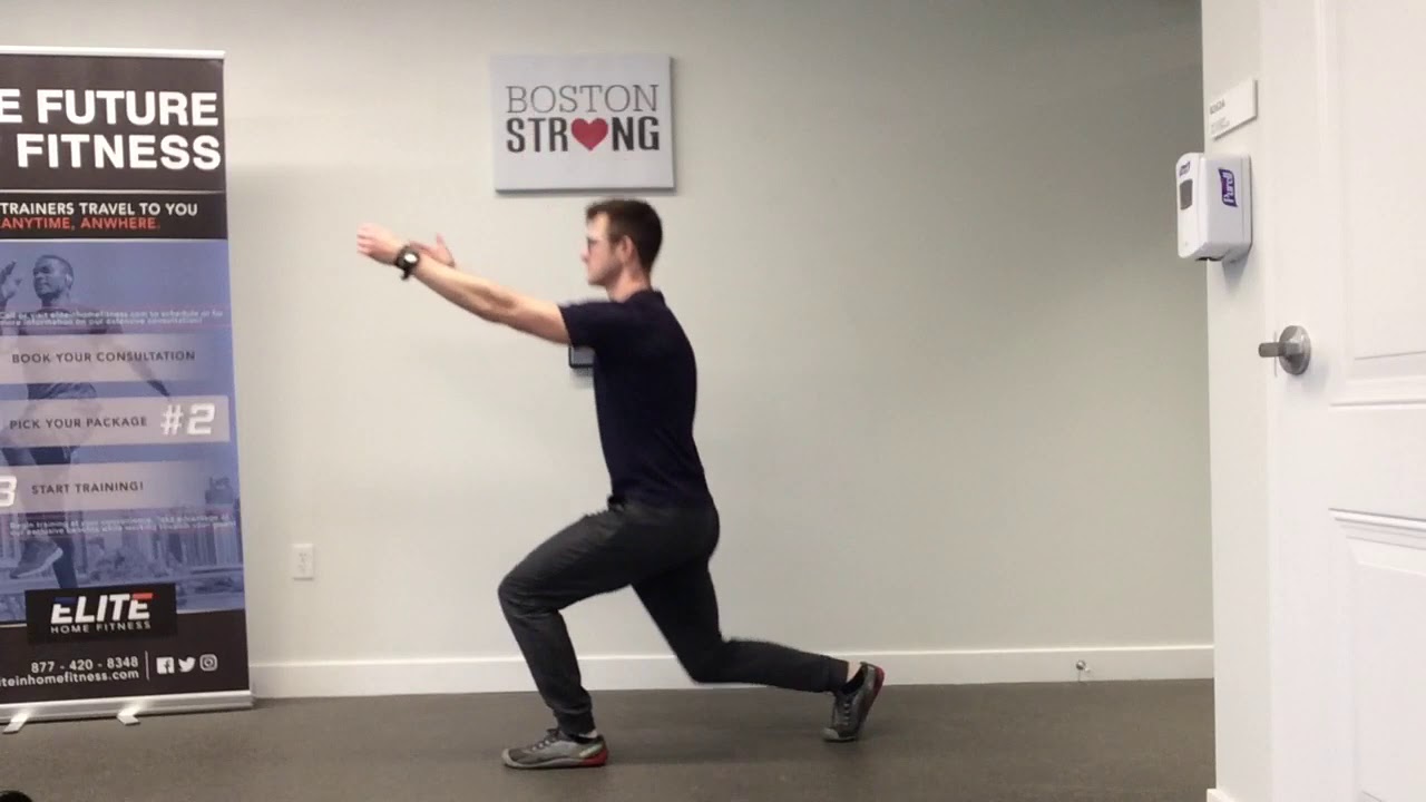 Alternating reverse lunge with bilateral arm reach - YouTube
