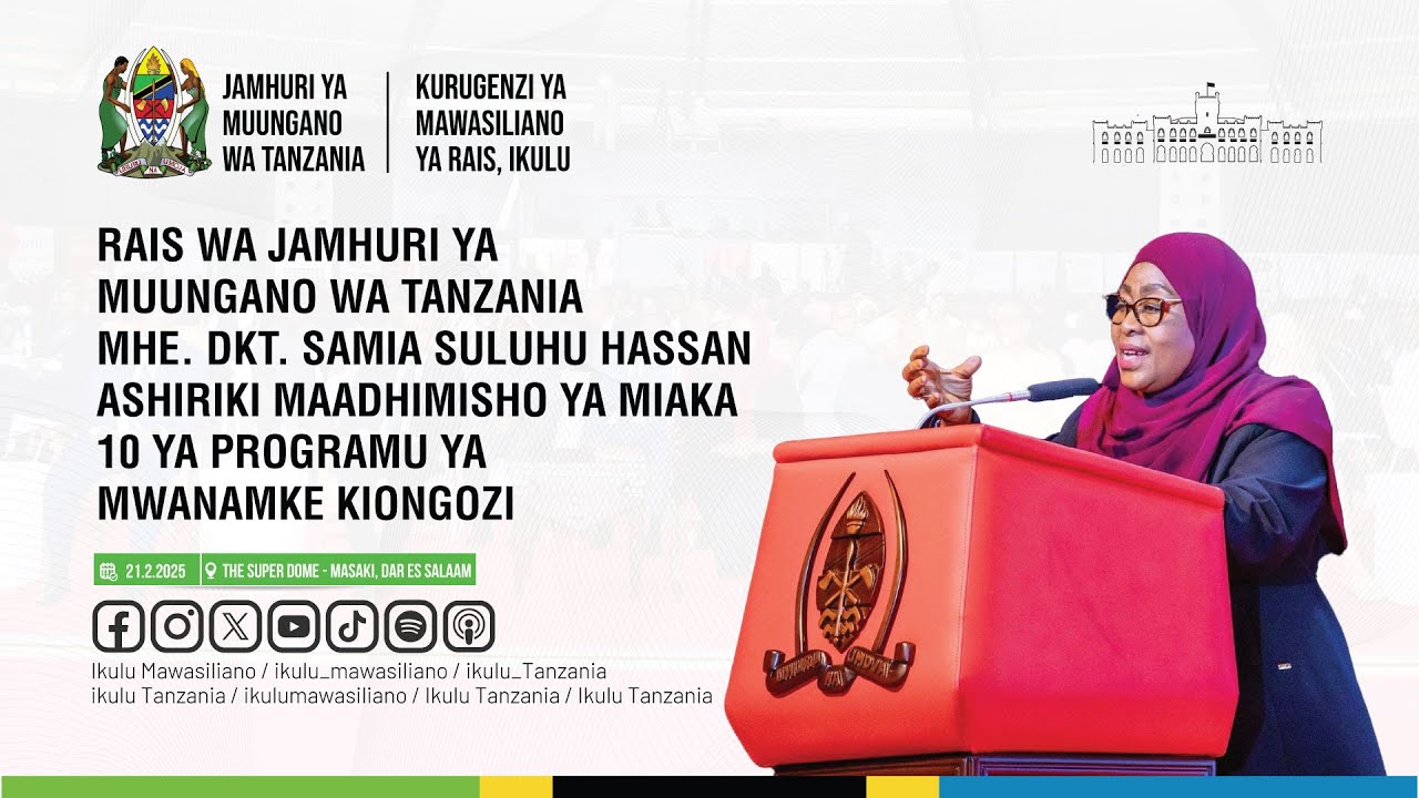 HOTUBA YA RAIS DKT. SAMIA WAKATI WA MAADHIMISHO YA PROGRAMU YA MWANAMKE ...