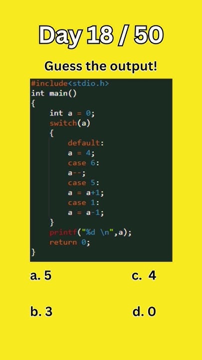 Day 18/50 Guess the output #code #programming #aptitude #zoho #accenture #mcq #wipro #tcs # ...