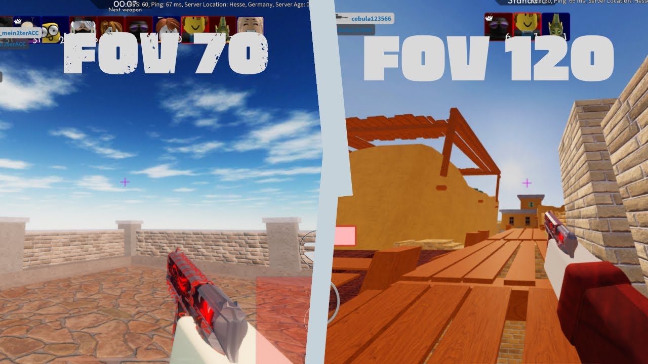 Im playing baddest fov to best fov roblox arsenal - YouTube
