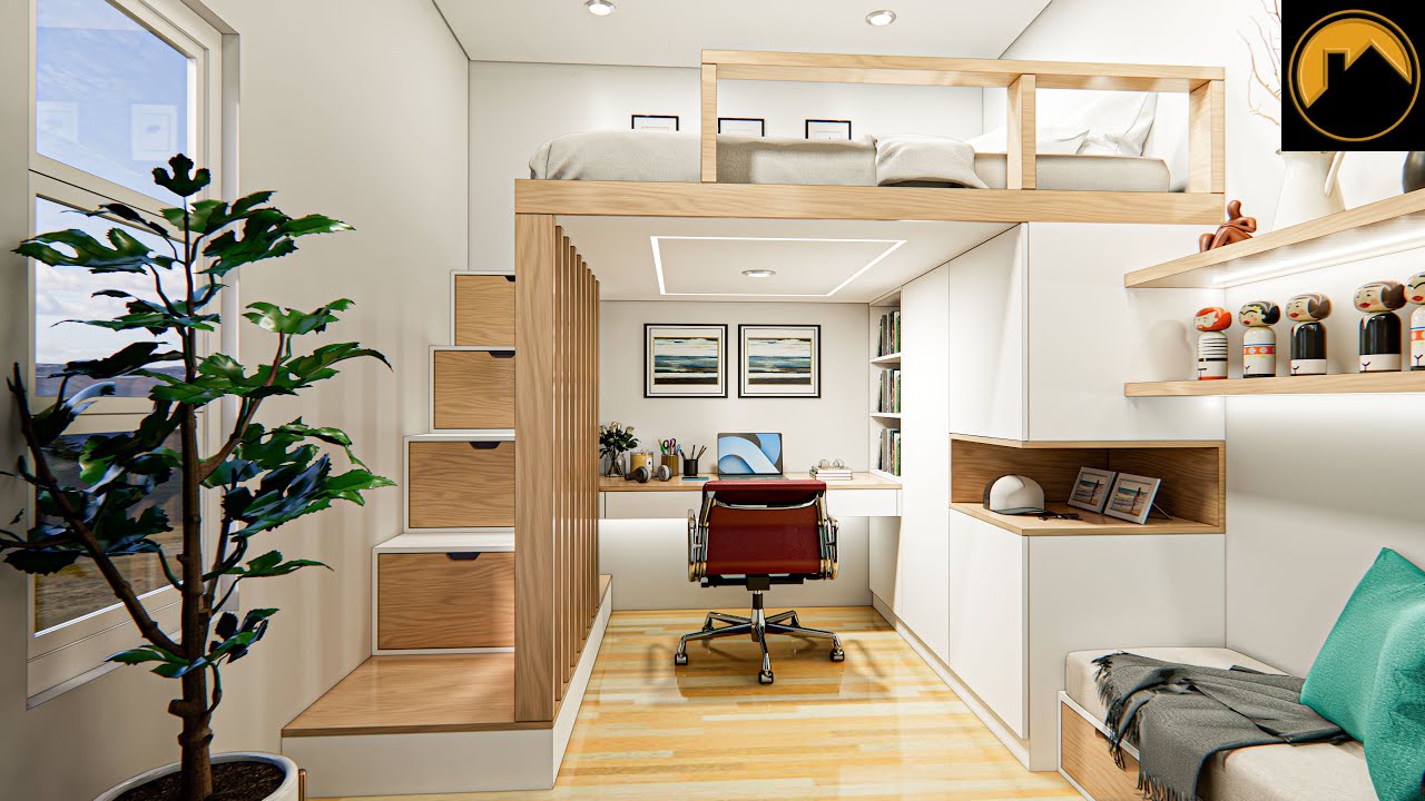 Simple Bedroom | Loft Bed Design - YouTube