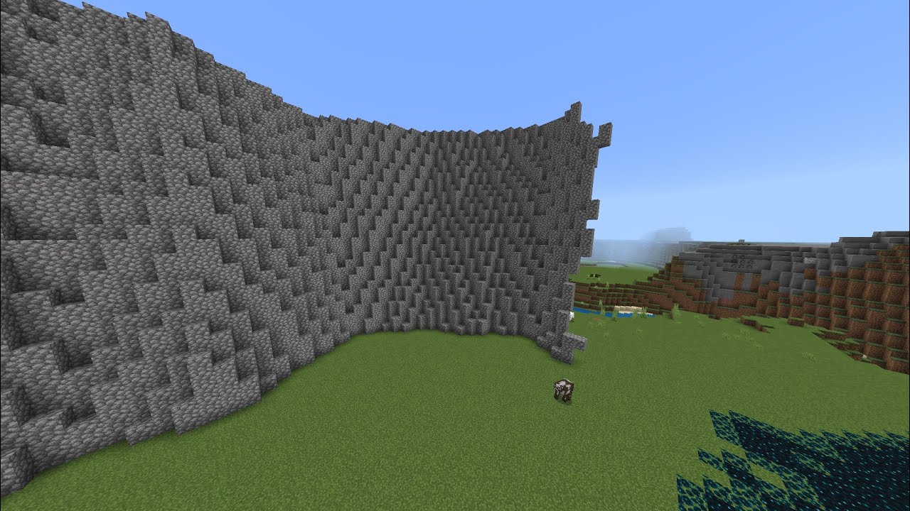 Continuing the haunted house biome mountain range in my survival world ...