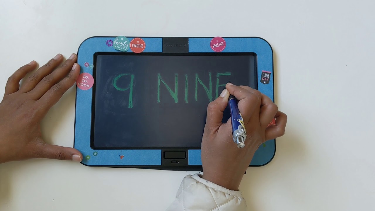 Learn to Write Number 9 in Numerals and Alphabet - YouTube