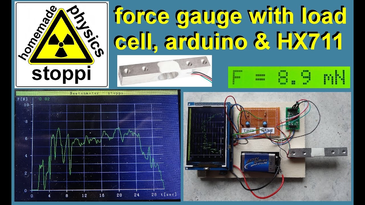 force gauge with load cell, Arduino and HX711 - Newtonmeter/Kraftmesser ...