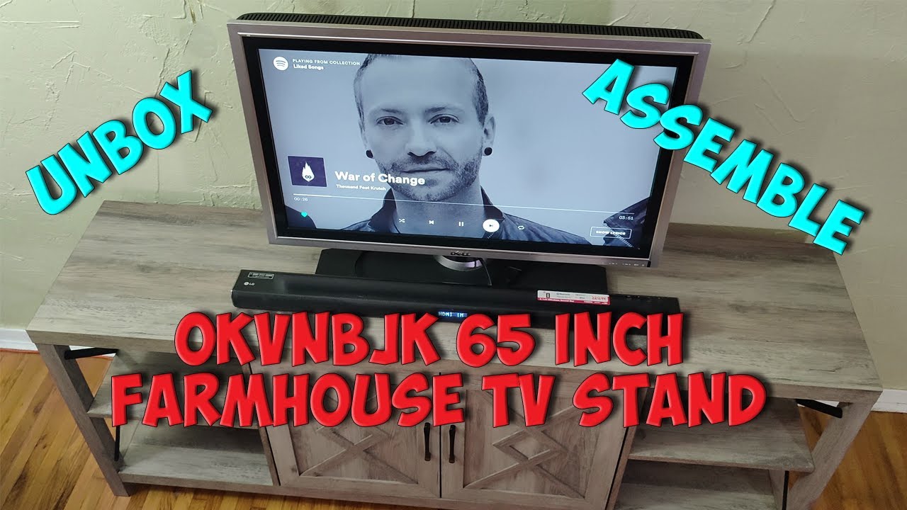 Unboxing and Assembly Video: Okvnbjk 65 inch Farmhouse TV Stand - YouTube