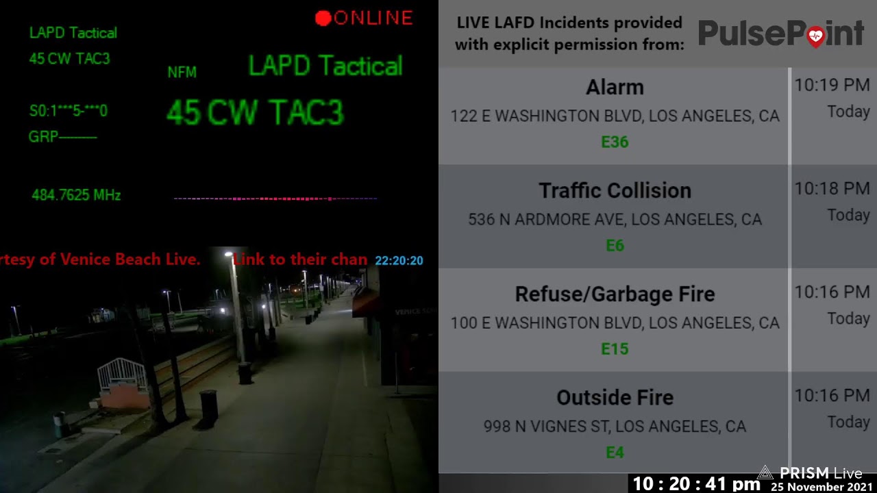 *LIVE* LAPD Police and LAFD Fire Scanner Audio // 25-NOV-2021 A // LA ...