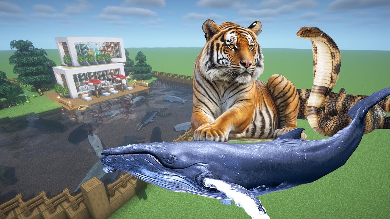 How To Make a Snake, Tiger, and Whale Farm in Minecraft PE - YouTube