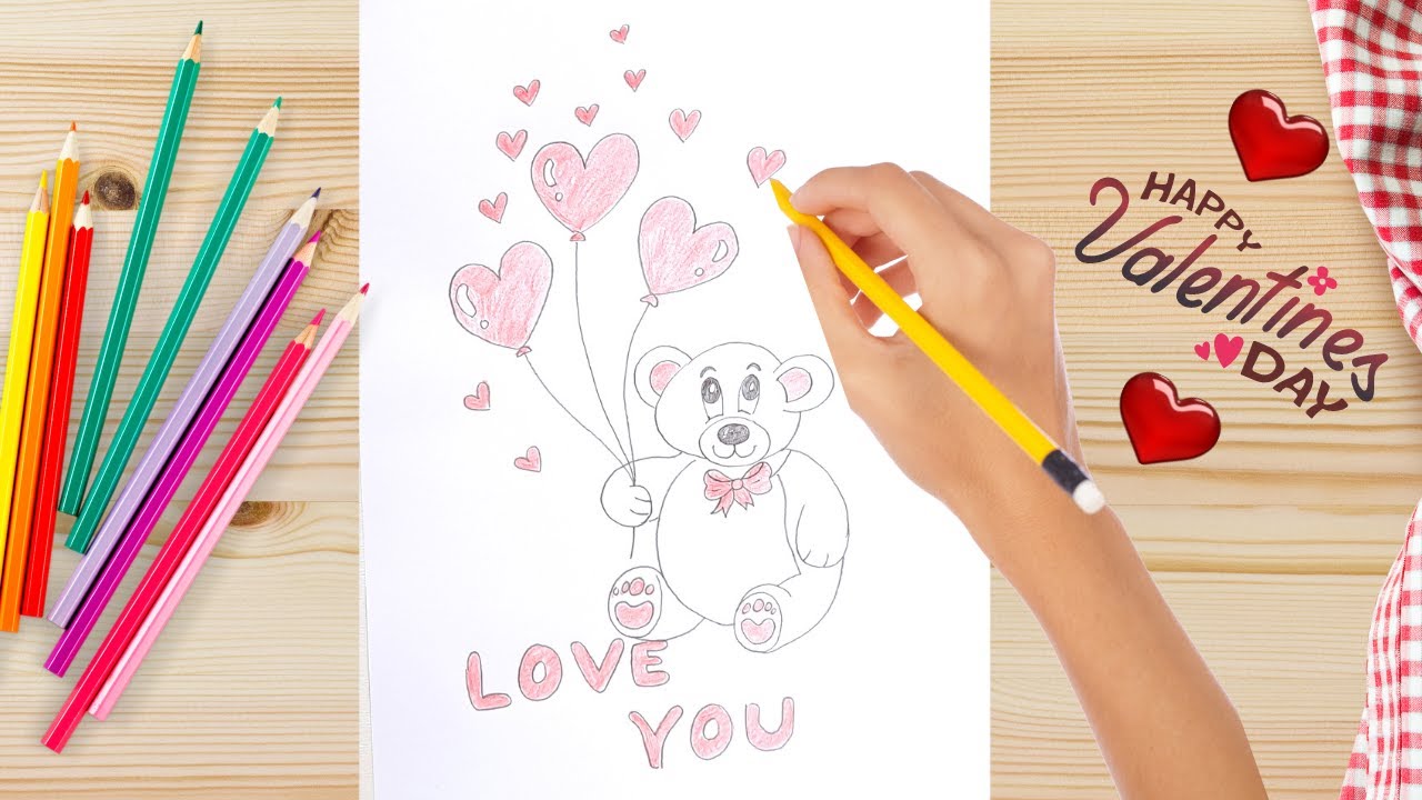 Valentine's Day simple Drawings | Easy Drawings for Valentine Cards ...