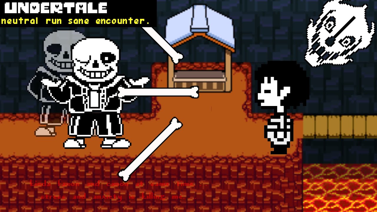 Undertale Neutral Run: Hotland Encounter Sans Battle Animation (My Take ...