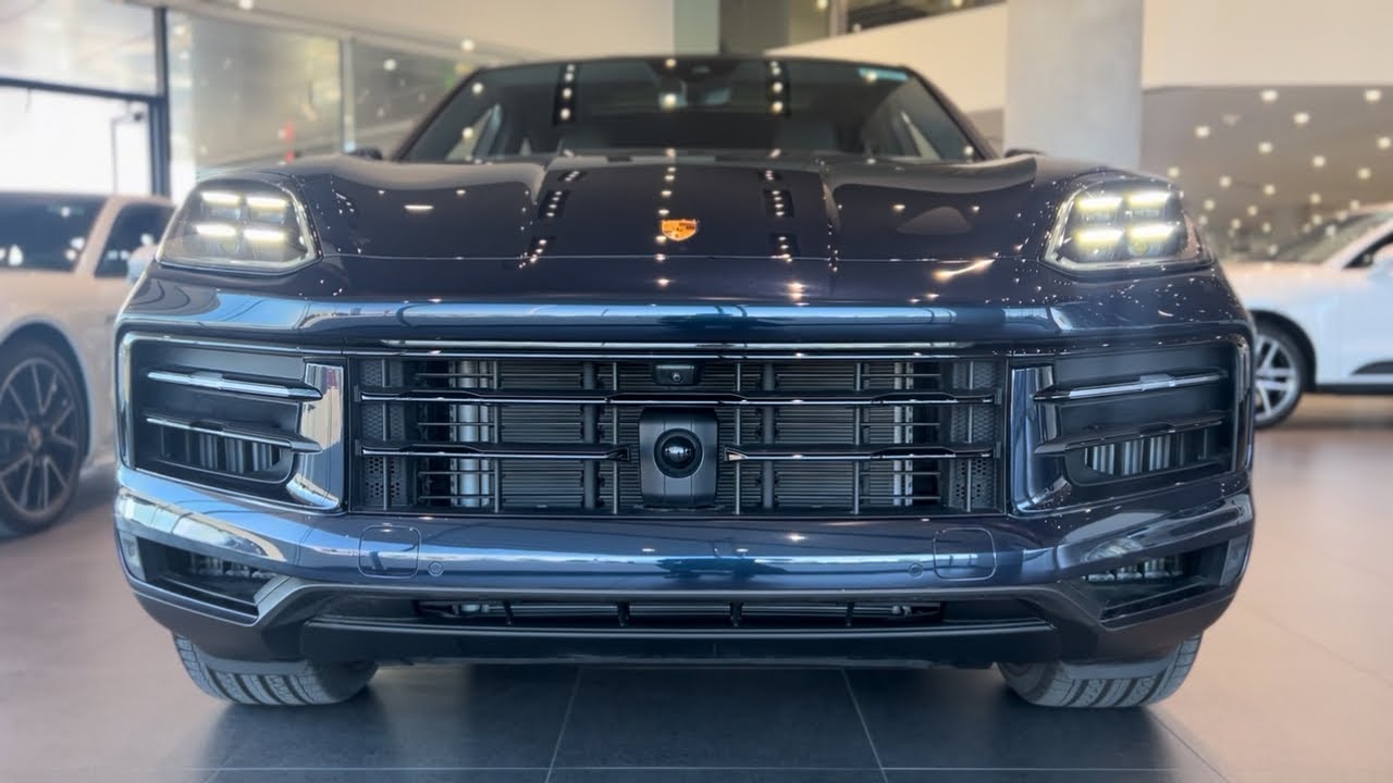 4K E3.2 2024 Porsche Cayenne Coupe in the New Algarve Blue Metallic ...