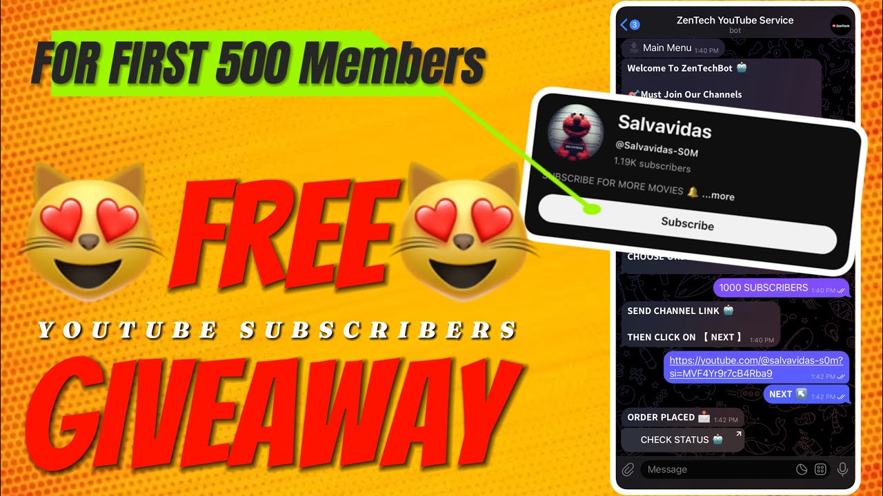 😻 FREE SUBSCRIBER GIVEAWAY 😻 | How to get free YouTube Subscribers ...