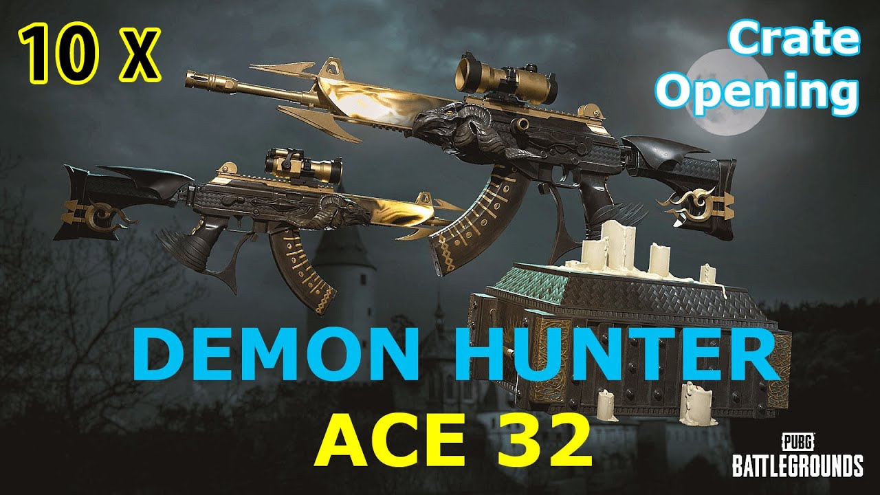 Opening Demon Hunter Crate 10x to get Demon Hunter Ace 32 Legendary Skin on PUBG PC - YouTube