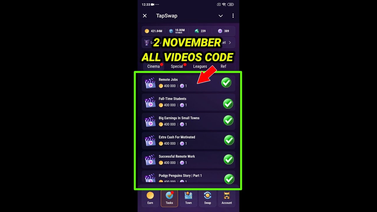 TapSwap 2 November All Video Code | TapSwap All YouTube Video Code ...