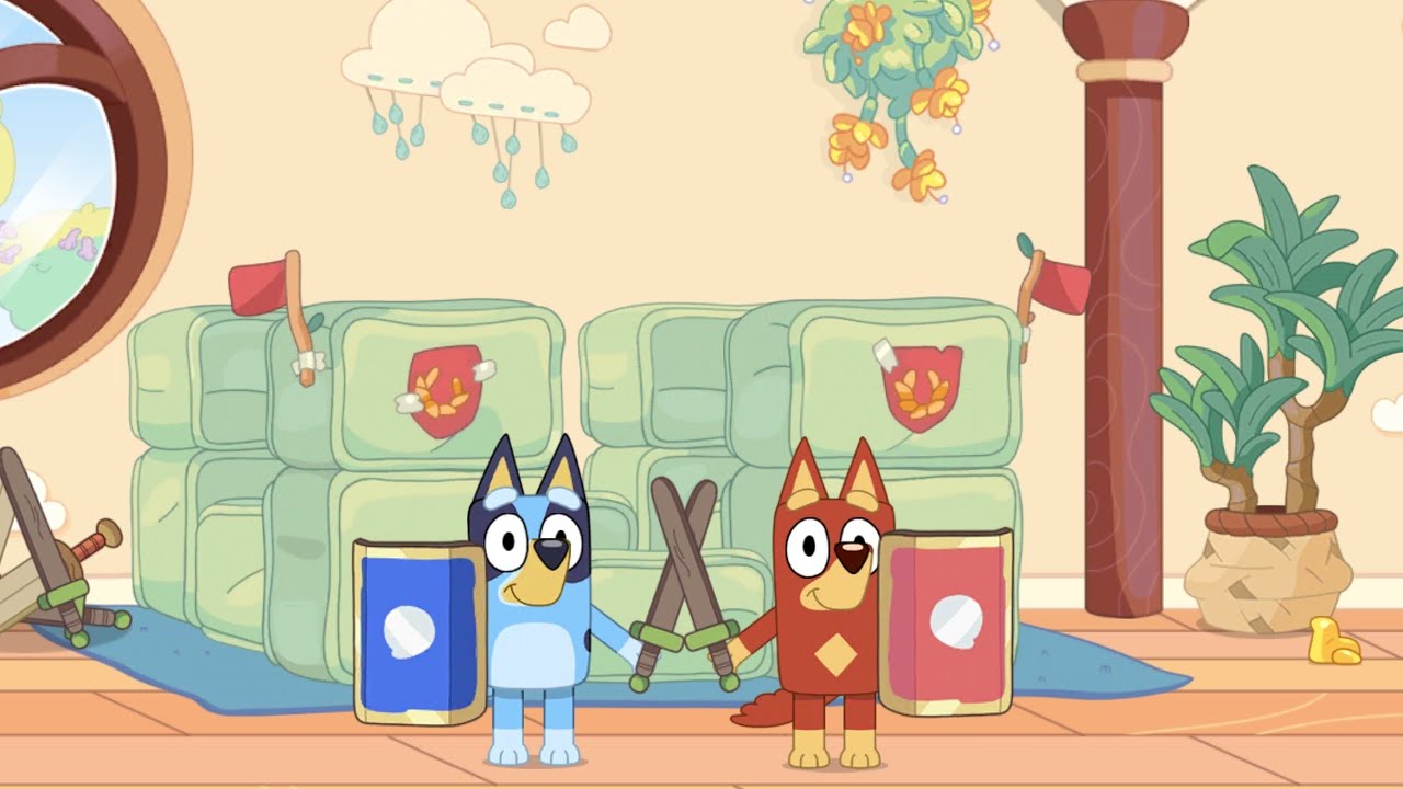 Bluey and Rusty Dueling Battle Practice - YouTube