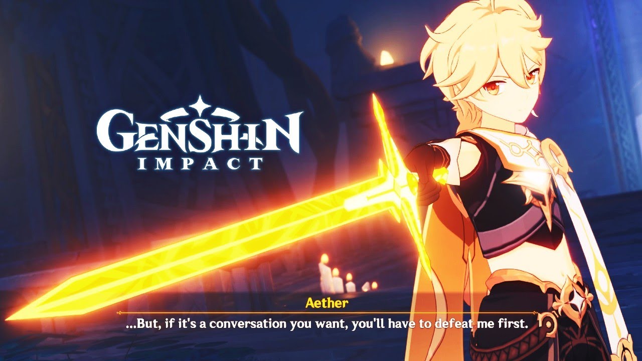 Genshin Impact - Dainsleif VS Aether - YouTube