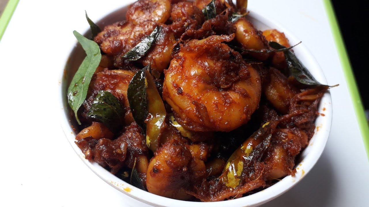 നാടൻ ചെമ്മീൻ റോസ്റ്റ് ||| Naadan Prawns Rost Kerala Style😋😋|| #Aadhi's ...