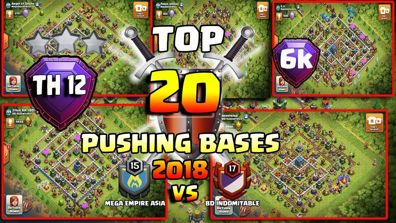 TOP 15 ! TH 12 PUSHING BASES 2018 / DEFENSE BASES / WAR BASES / TROPHY ...